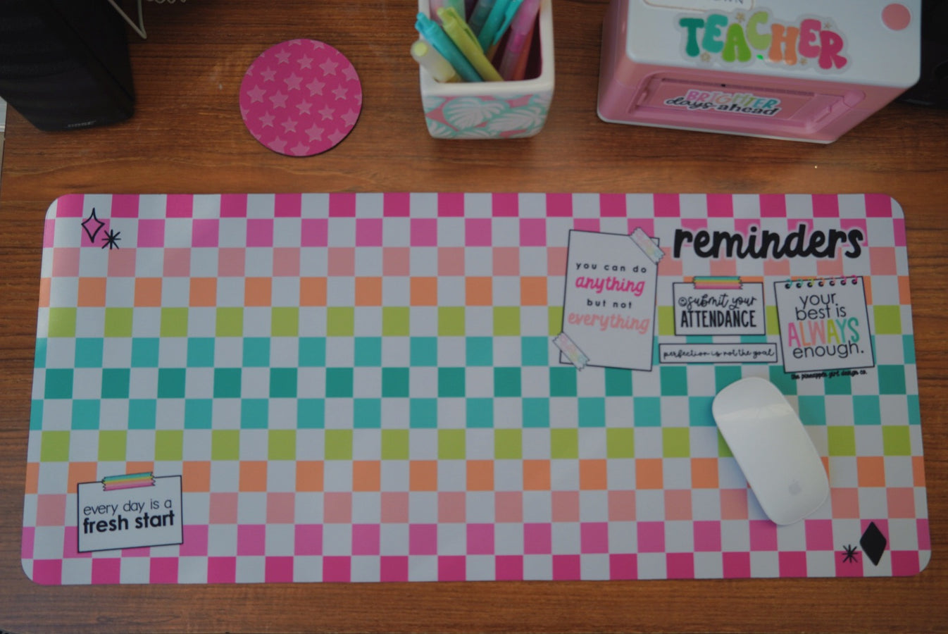 Reminders Desk Pad | Bright + Happy – The Pineapple Girl Design Co.